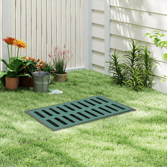 ToppiJoy Large Catch Basin for Drainage with Fiberglass Grate and ...