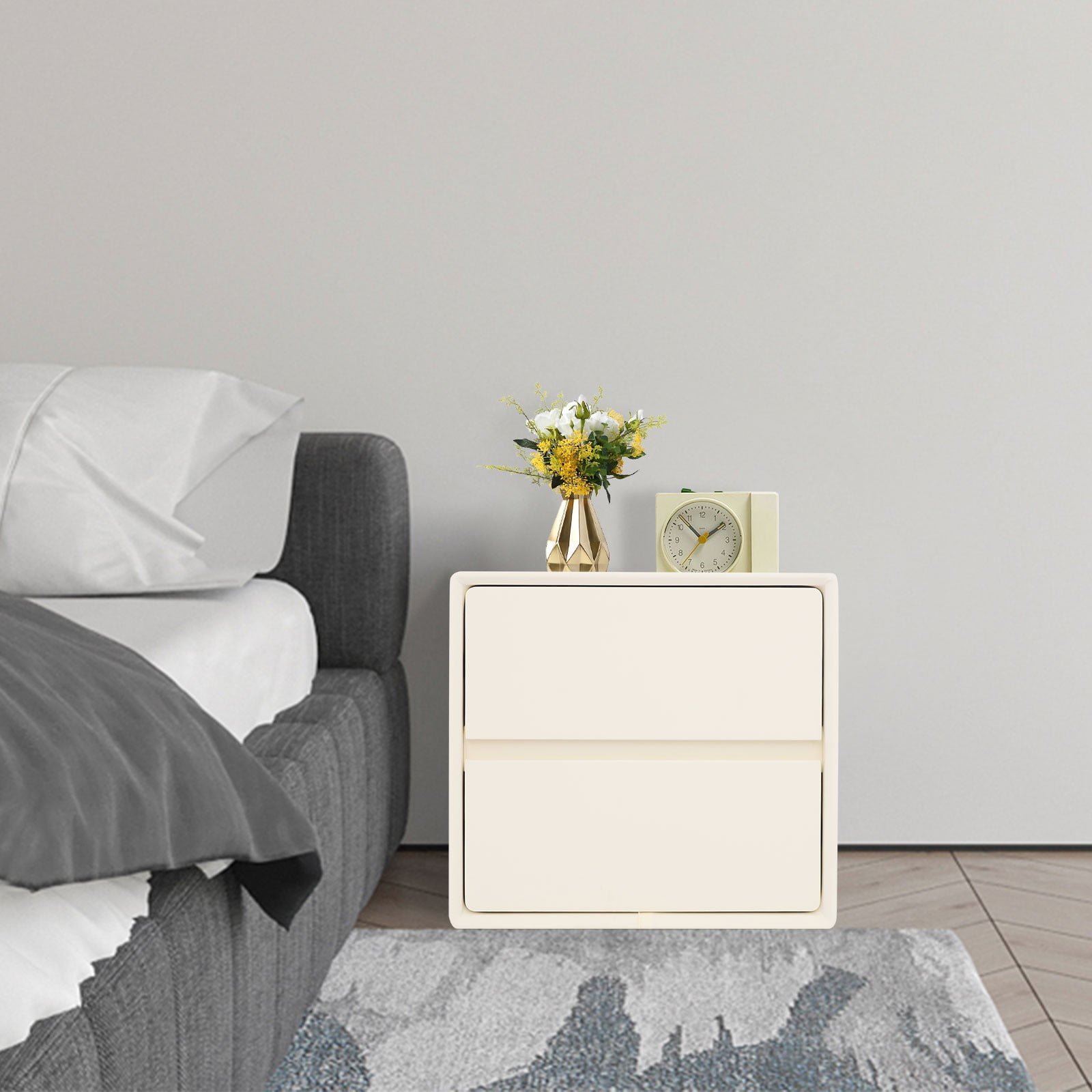 ToppiJoy Nightstand End Table Modern Bedside Table with 2 Drawers ...