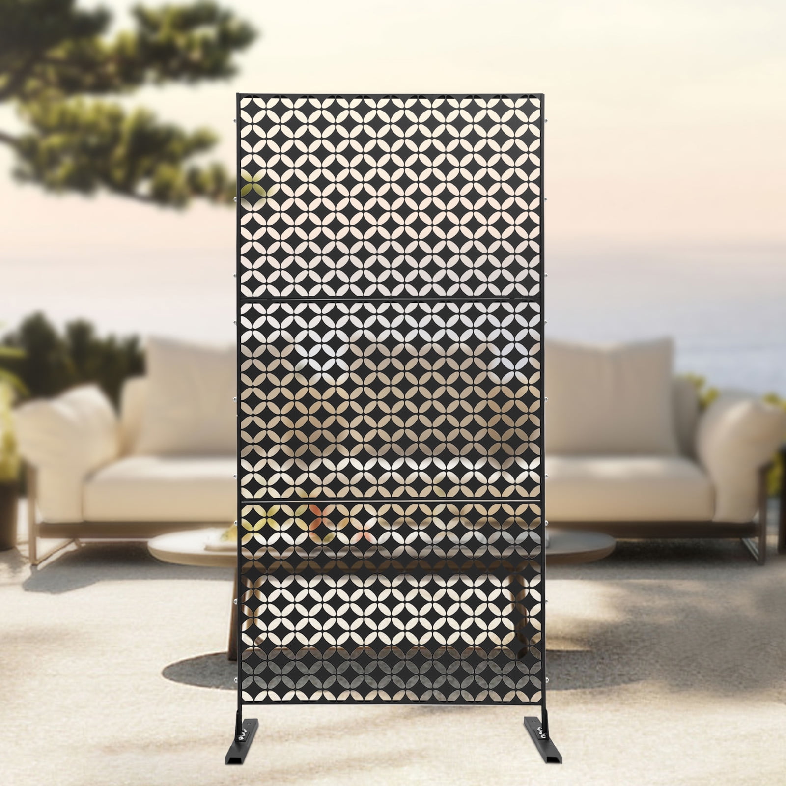 ToppiJoy Outdoor Living Privacy Screen, Metal Privacy Screen Outdoor ...