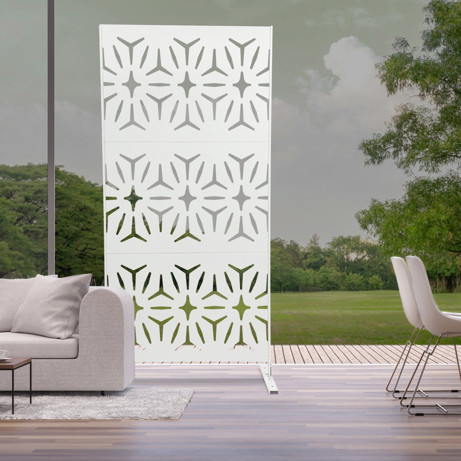 ToppiJoy Outdoor Privacy Screens Freestanding Decorative Steel Panels ...