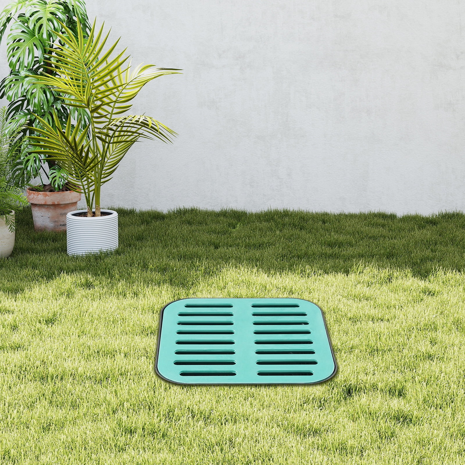 ToppiJoy Plastic Catch Basin with Grate, Drainage Box with Removable ...