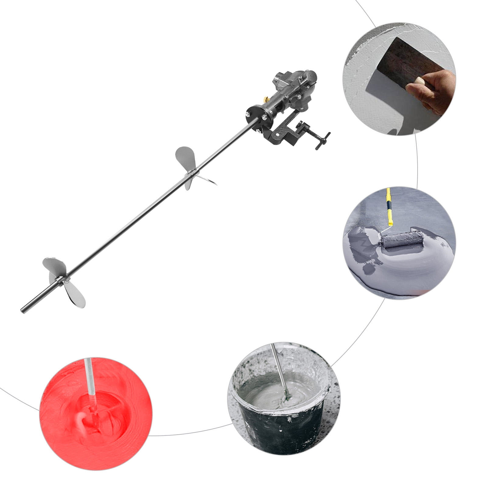 ToppiJoy Pneumatic Mixer 1/2 HP – Air Powered Paint Mixer with 2000 RPM ...