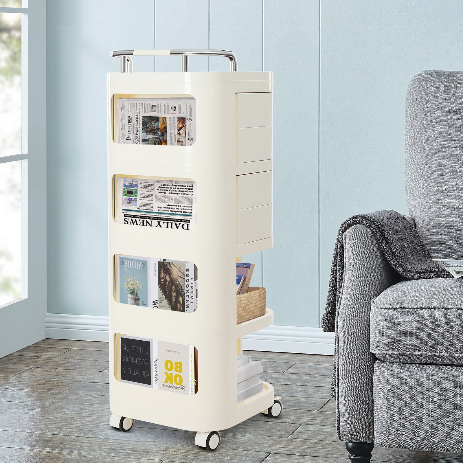 ToppiJoy Portable Utility Storage Cart, Storage Cart with Wheels and ...