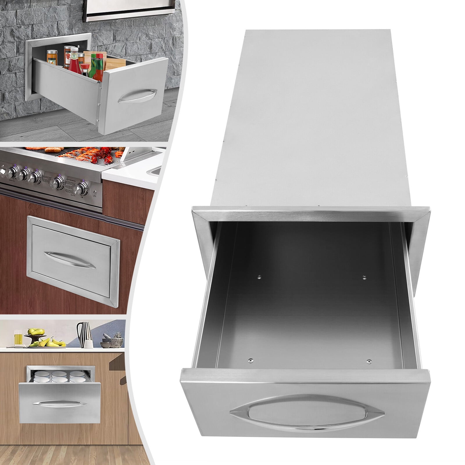 ToppiJoy Pull Out Trash Drawer Lower Sliding Rails, Outdoor Kitchen ...