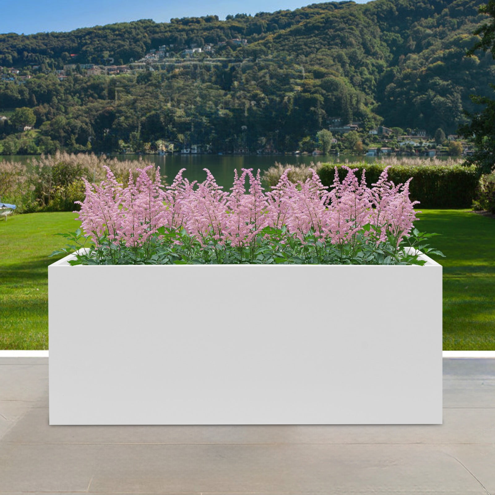 ToppiJoy Rectangular Planter Box, Planter Box with Gloves, White ...