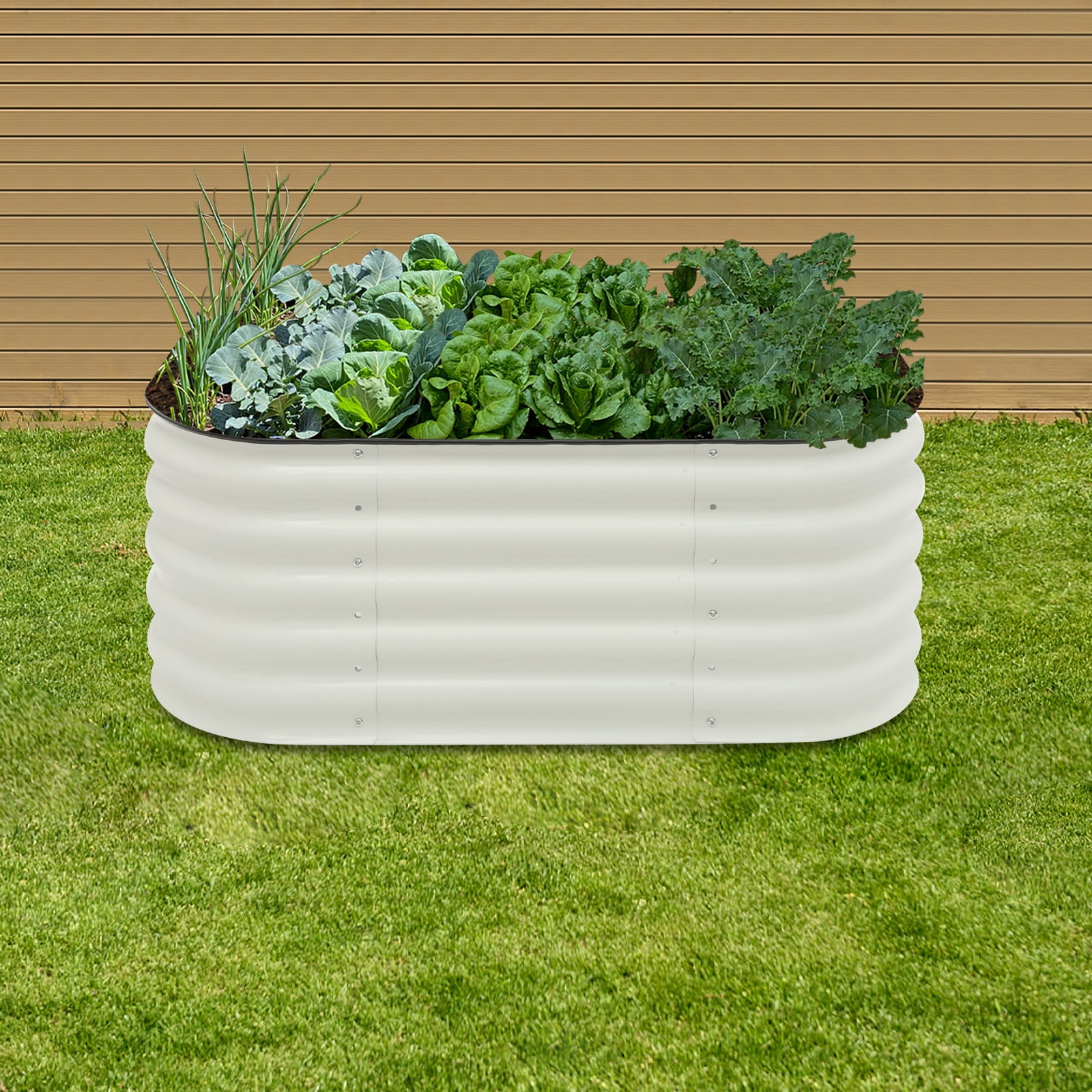 ToppiJoy Rectangular Raised Garden Bed, Metal Planter Box Outdoor ...