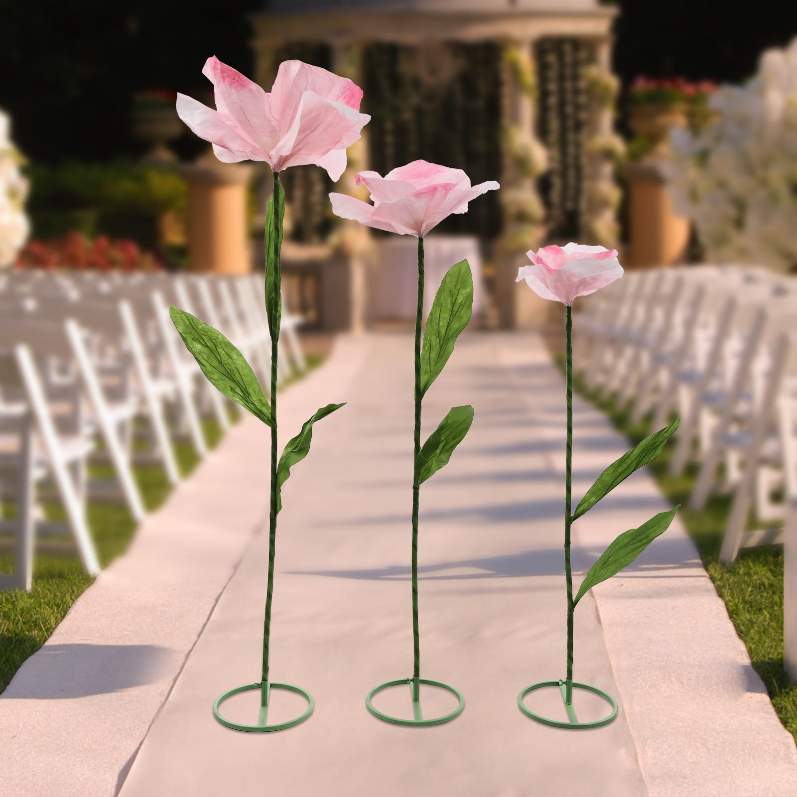 ToppiJoy Set of 3 Artificial Flower Decoration, Realistic Faux Flowers ...