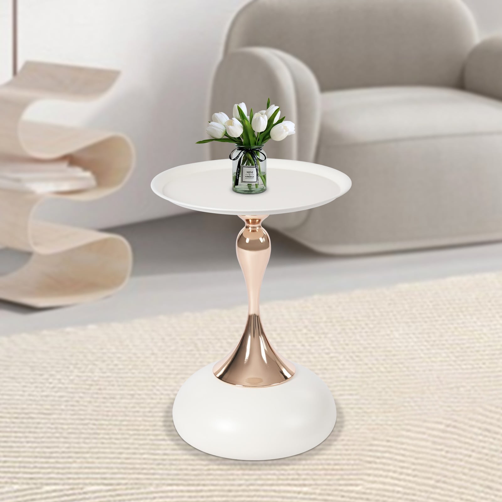 ToppiJoy Small Round End Table, Modern Accent Tables, Sofa Tray Side ...
