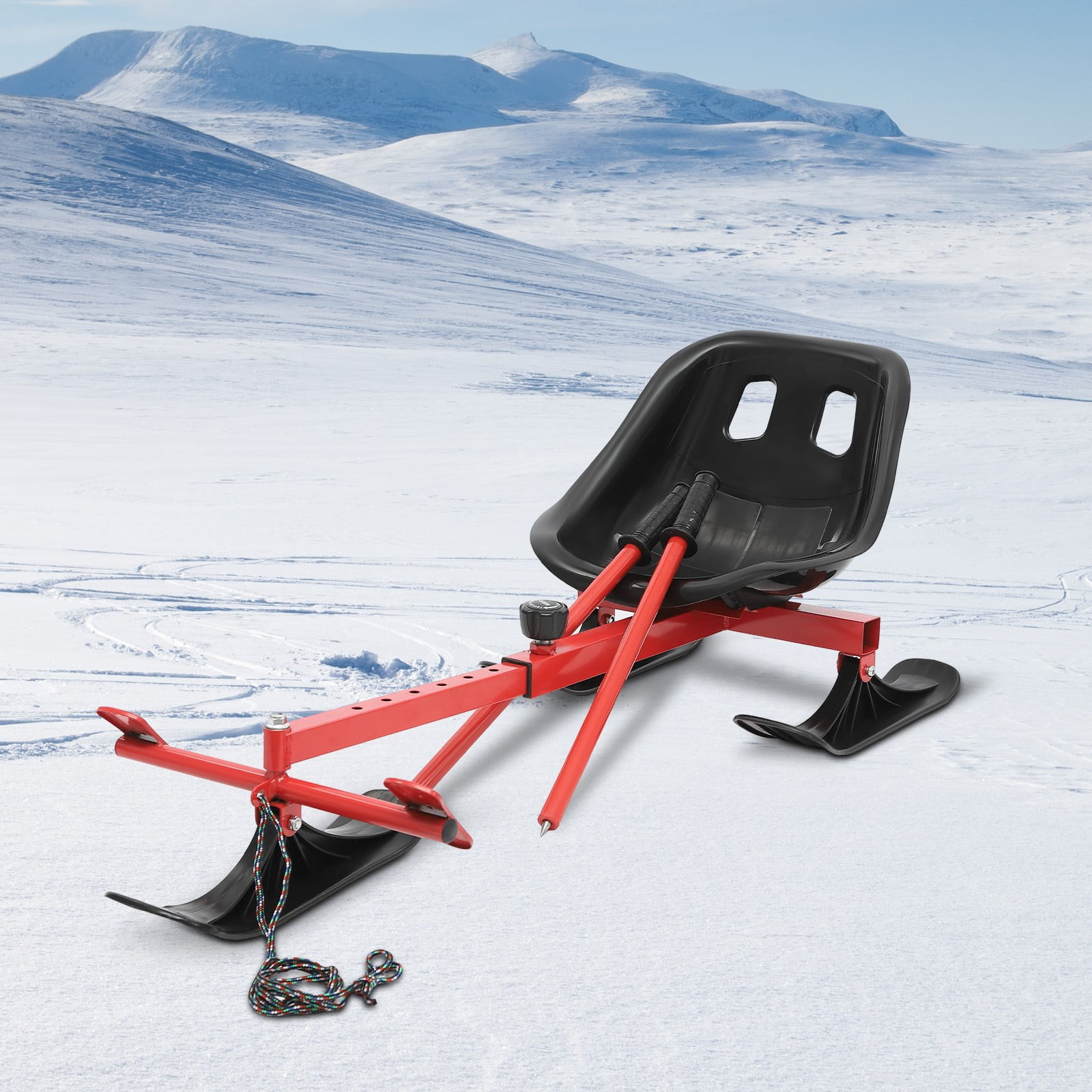 ToppiJoy Snow Racer Sled with Steering Wheel Ski Sled Snowboard for ...
