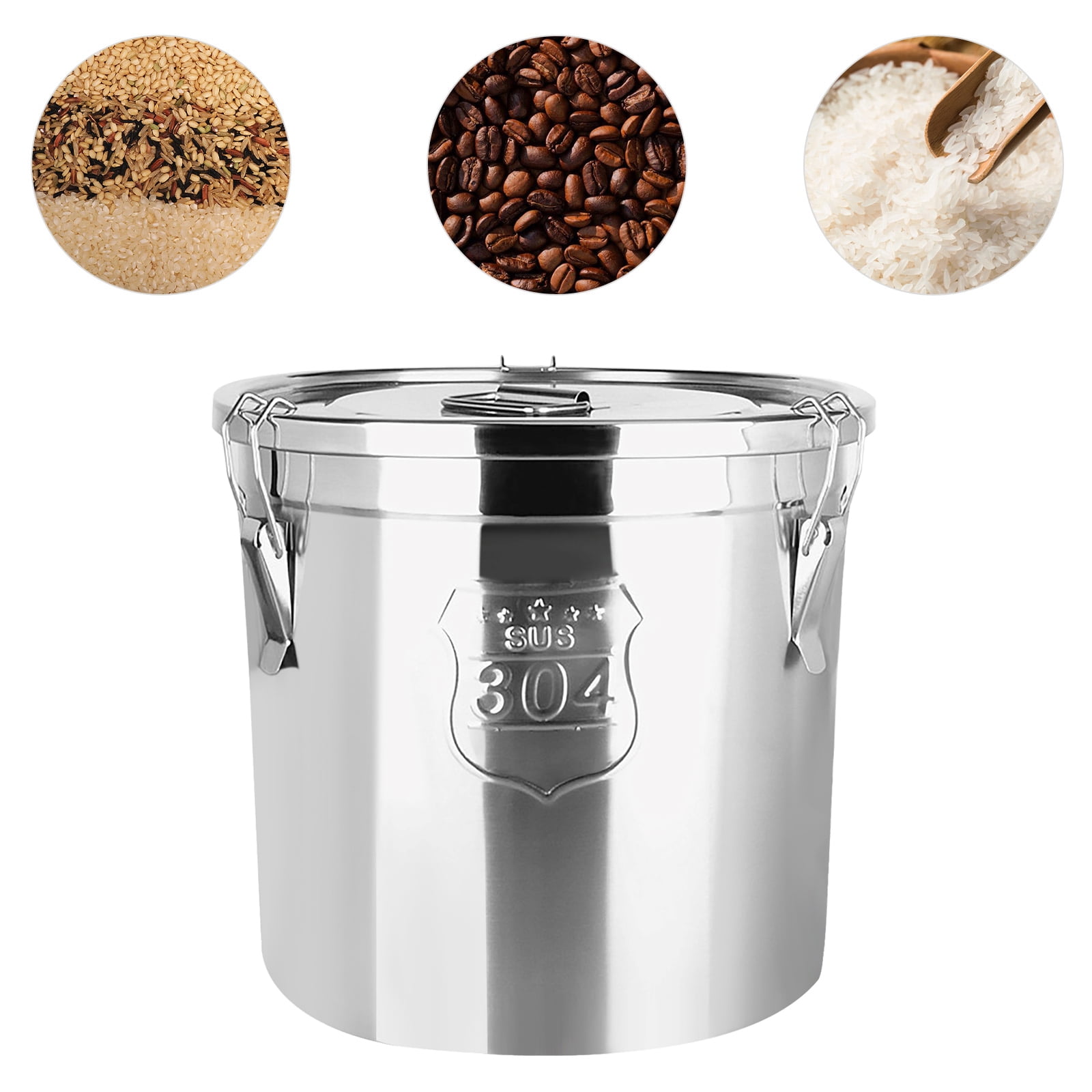 ToppiJoy Stainless Steel Flour Container with 1.59-Gal Capacity ...