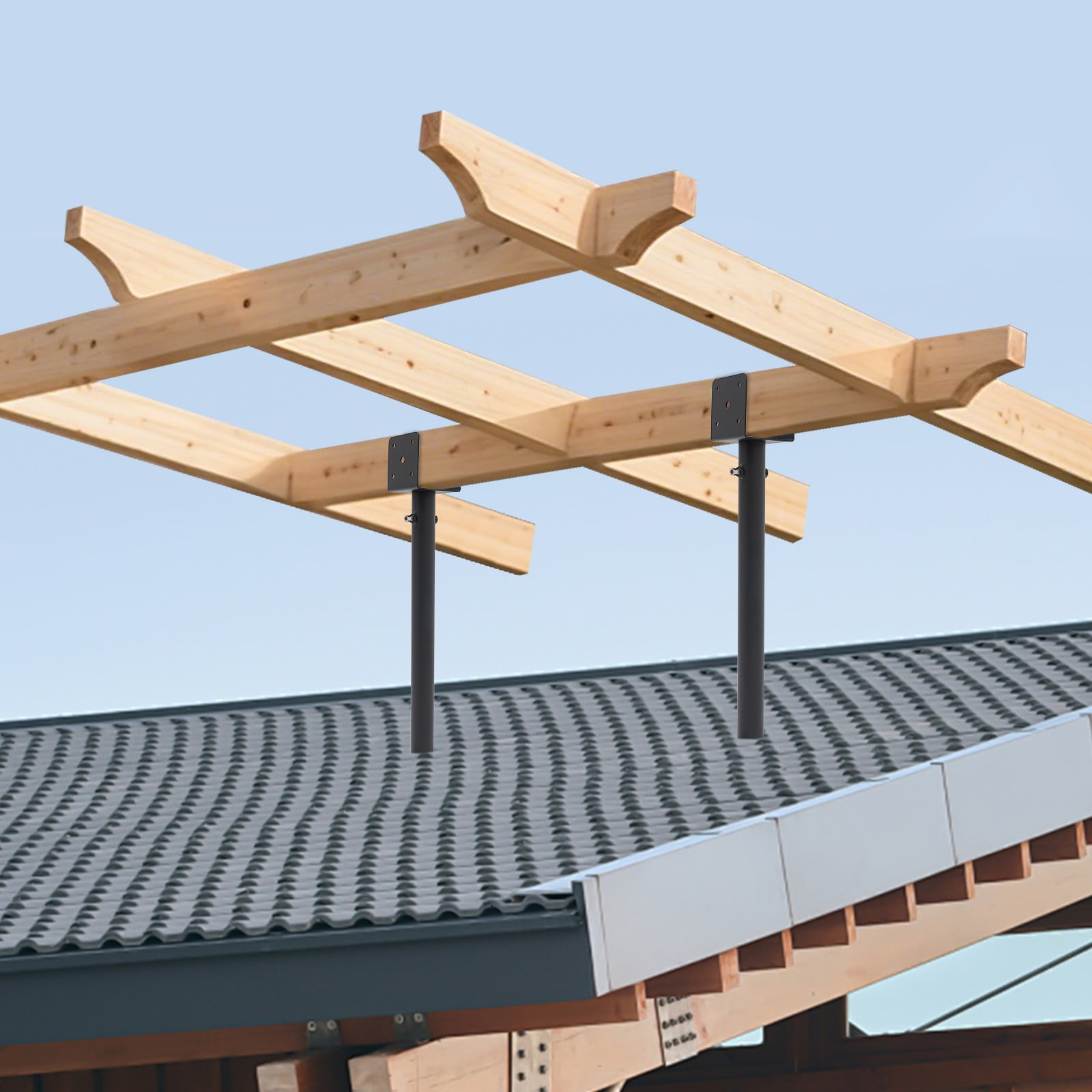 ToppiJoy Stainless Steel Roofs Riser Beam Brackets, Heavy Duty Roof ...