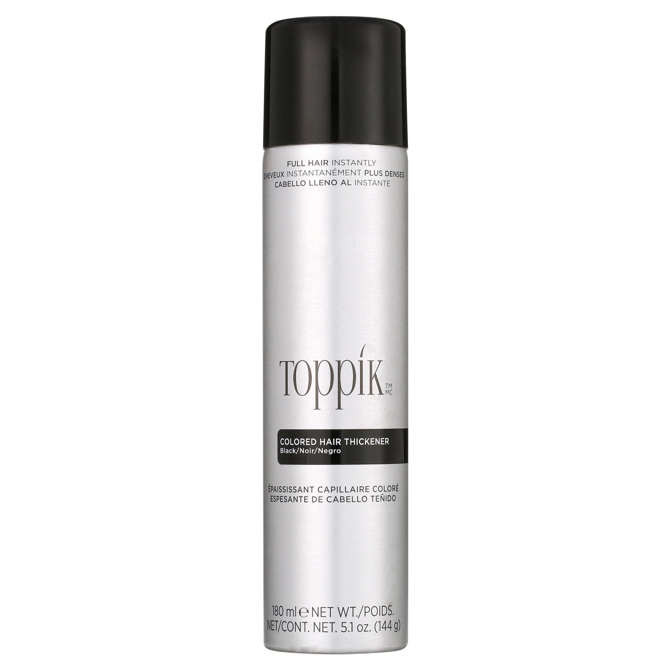 Toppik Black Hair Thickener, Dry Formula, Instantly Fills Thinning Areas, 5.1oz/144g - Walmart.com