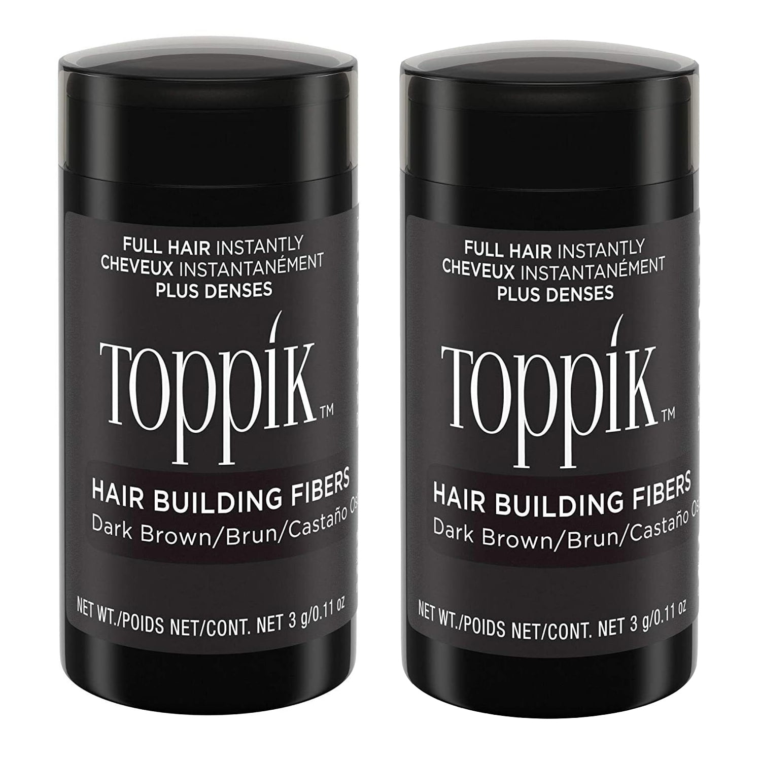 Toppik Dark Brown Hair Building Fibers, 3g, Long-Lasting, Easy ...