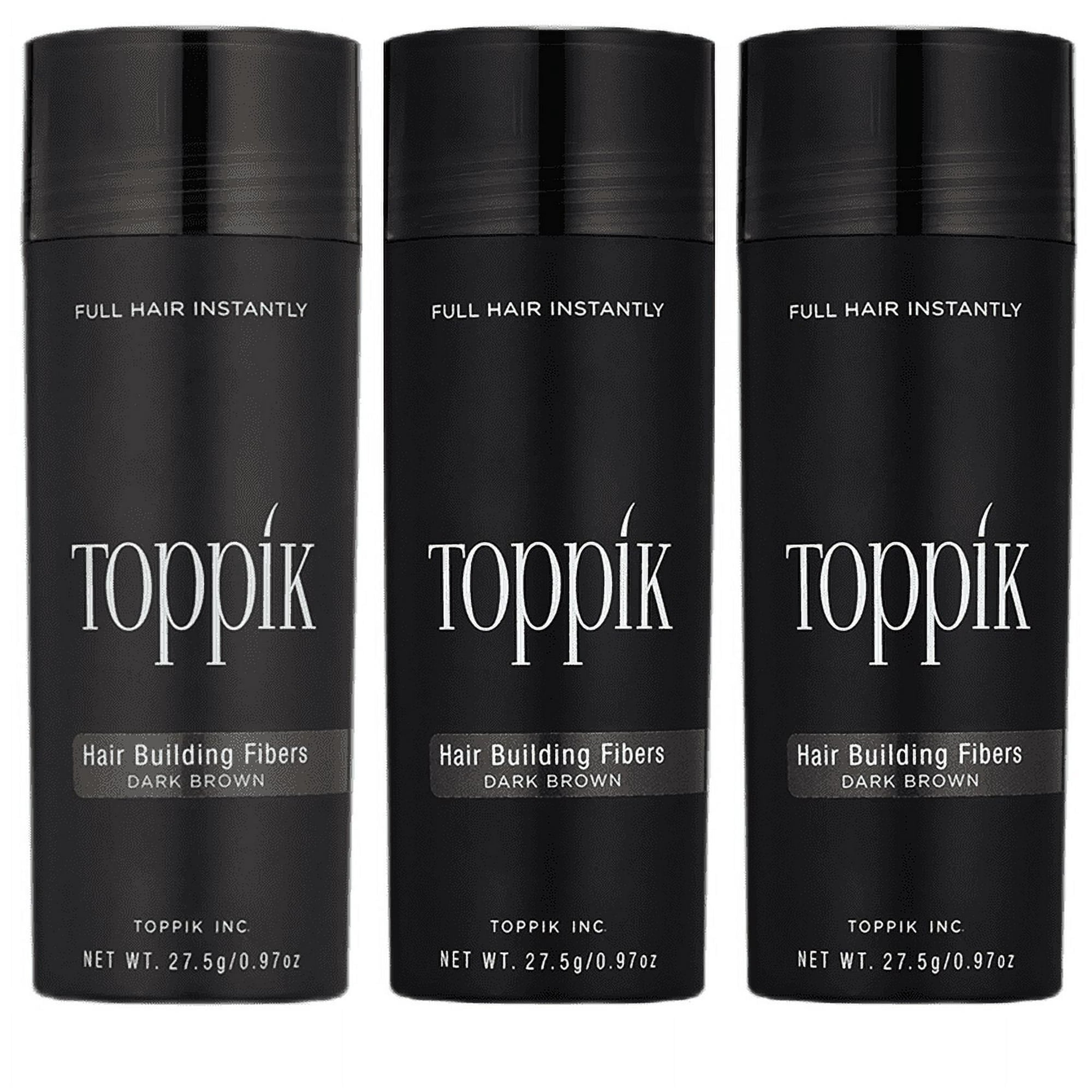 Toppik Full Hair Instantly Hair Building Fibers, Medium Brown, Dark And Black 0.42 Oz - Walmart.com