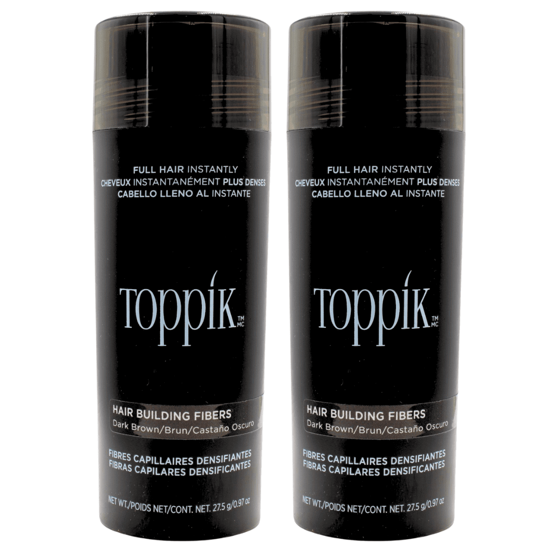 Toppik Hair Building Fibers Dark Brown 3g, 0.11 oz Pack of 2, Keratin Protein - Walmart.com