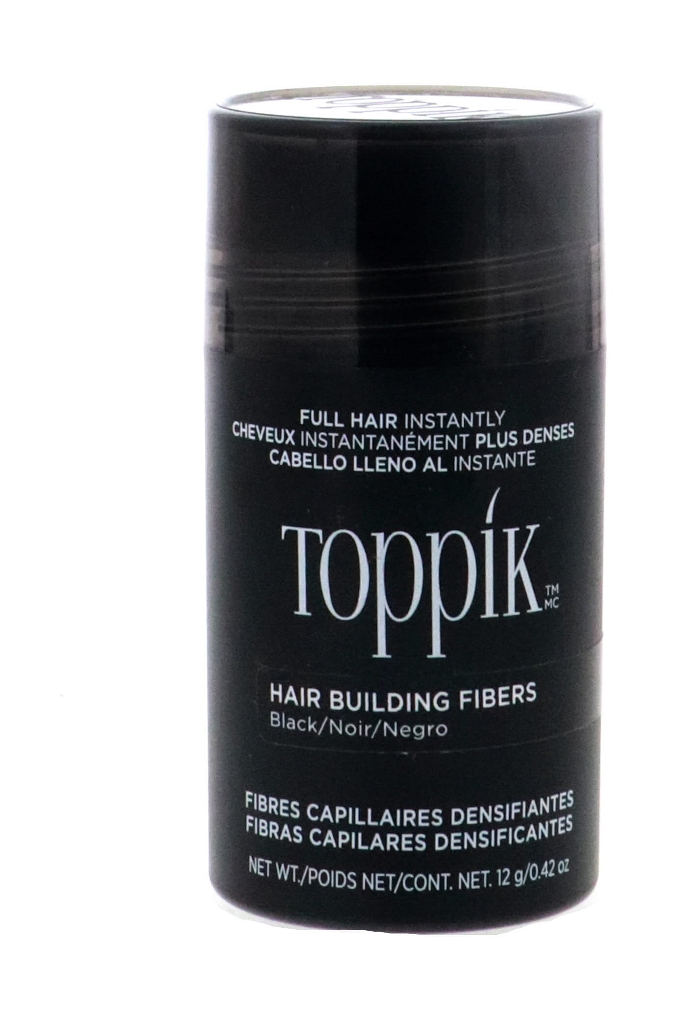 Toppik Hair Building Fibers, Black, 0.42oz, Temporary Hair Color ...
