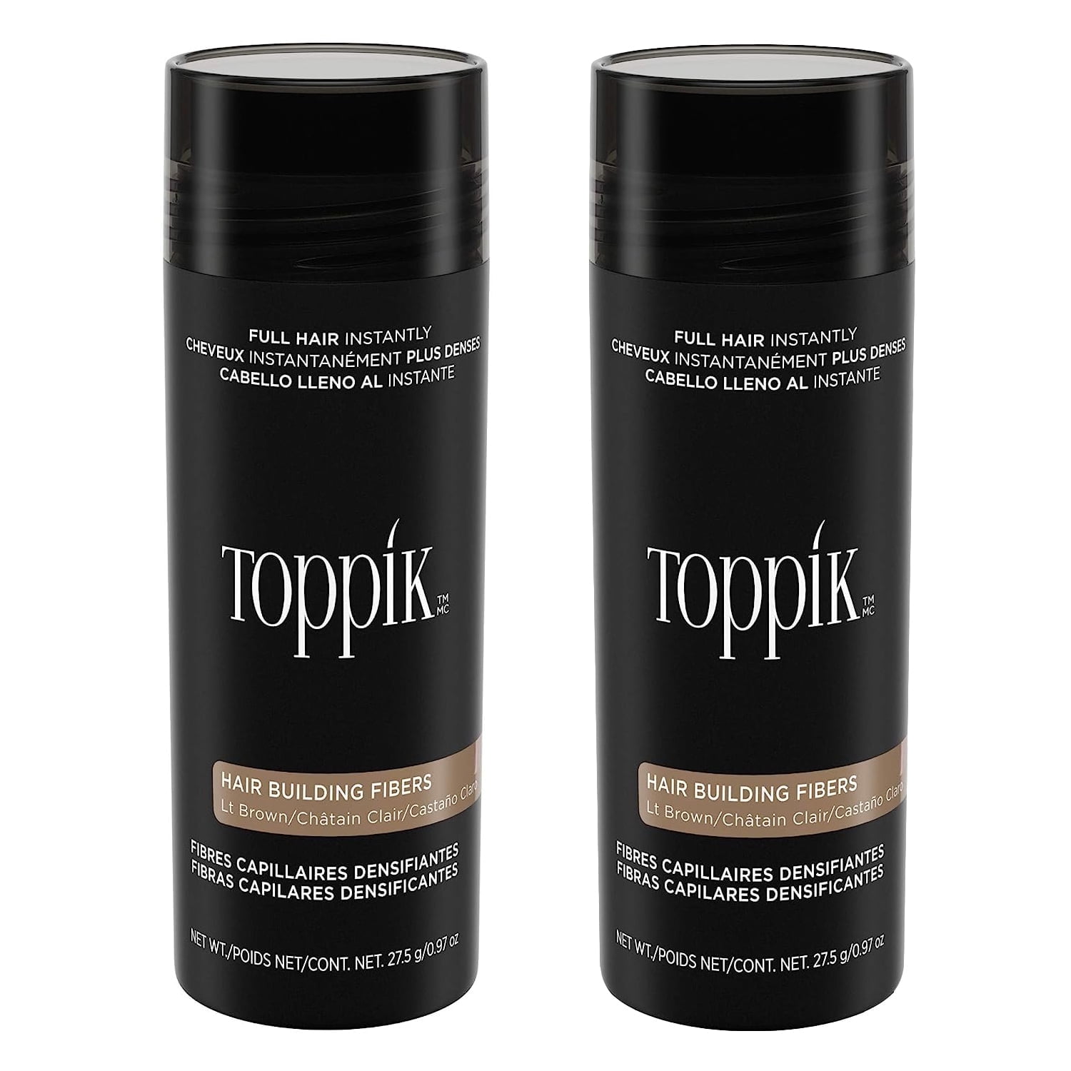 Toppik Hair Building Fibers, Light Brown, 27.5g (Pack of 2) for Thinning Hair - Walmart.com
