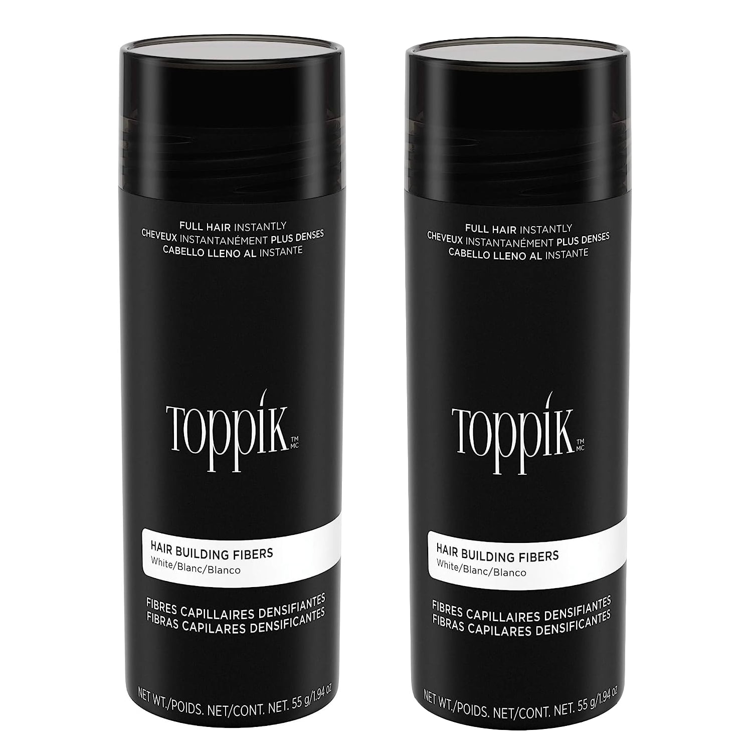 Toppik White 55 g / 1.94 oz Hair Building Fibers, Fill In Fine or ...
