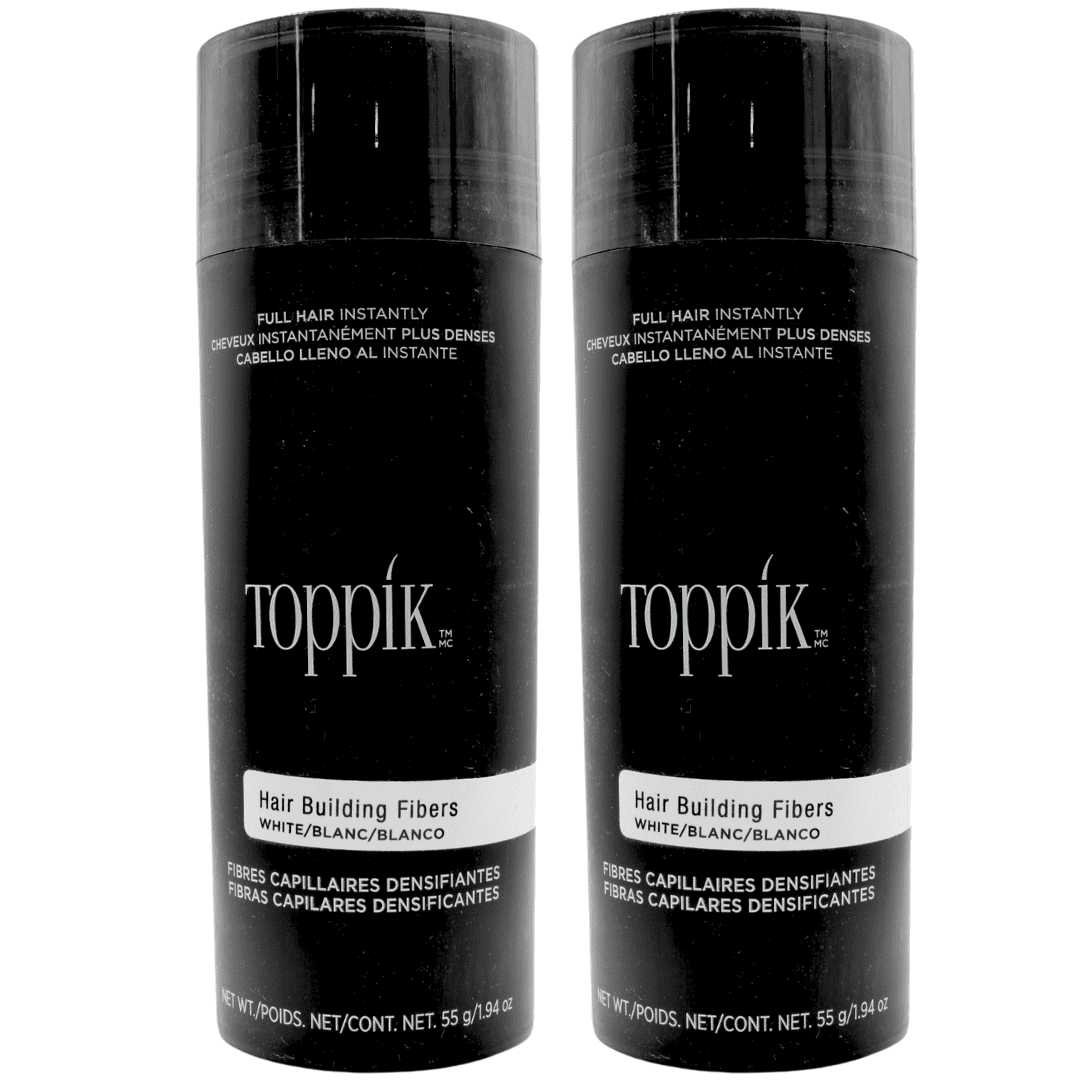 Toppik Hair Building Fibers, White 55g, Pack of 2 - Natural, Long ...