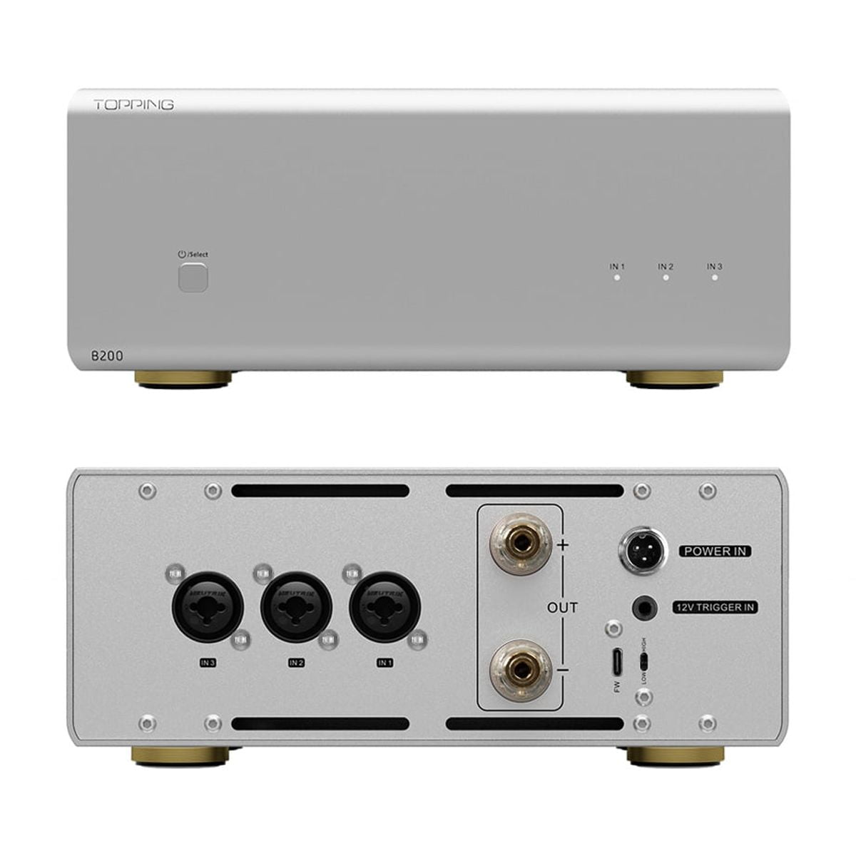 Topping B200 Mono Pure Power Amplifier - 200W Ouput 3 x XLR/TRS ...