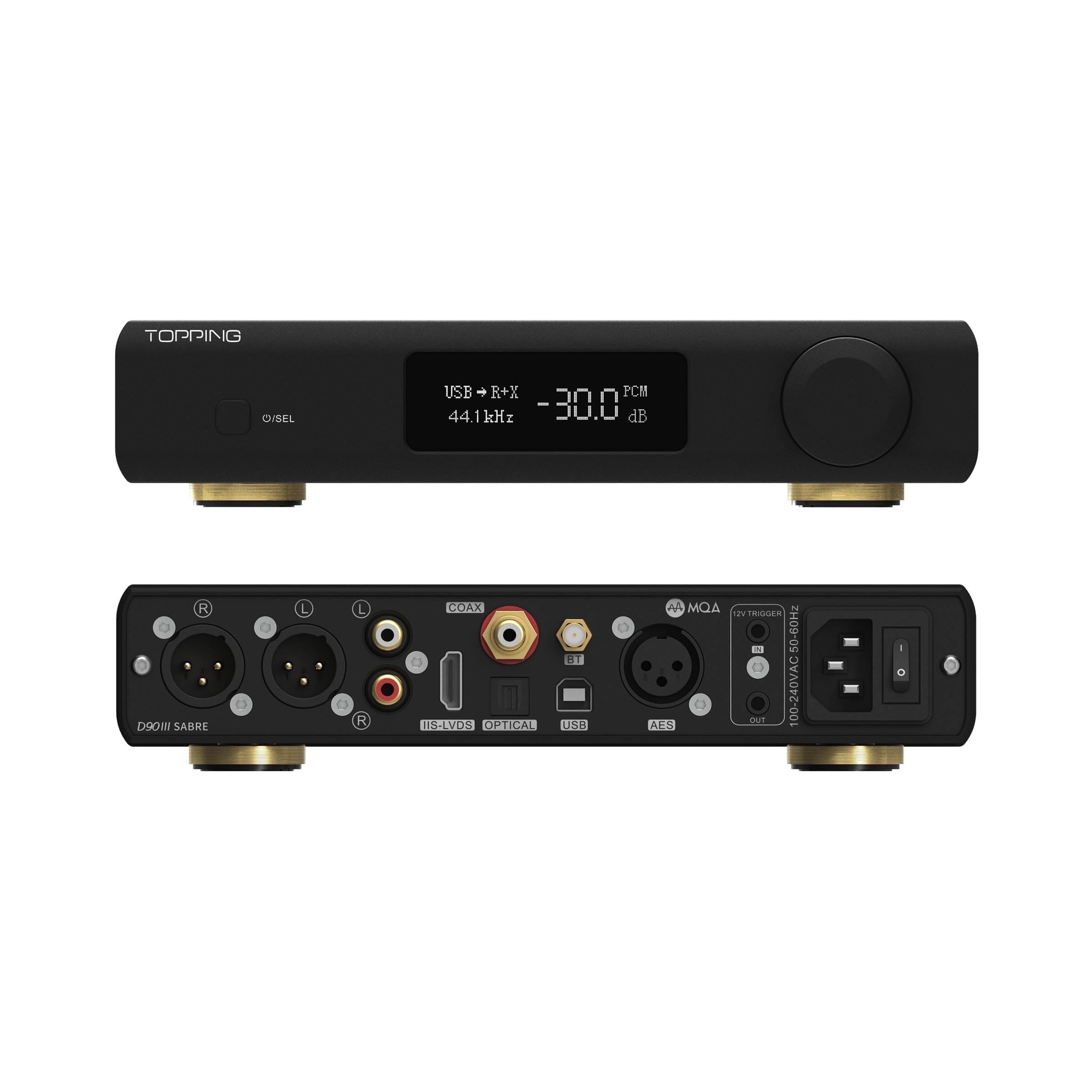 Topping D90 III MQA HiFi Preamp with ES9039SPROx2 DAC, Bluetooth 5.1 ...