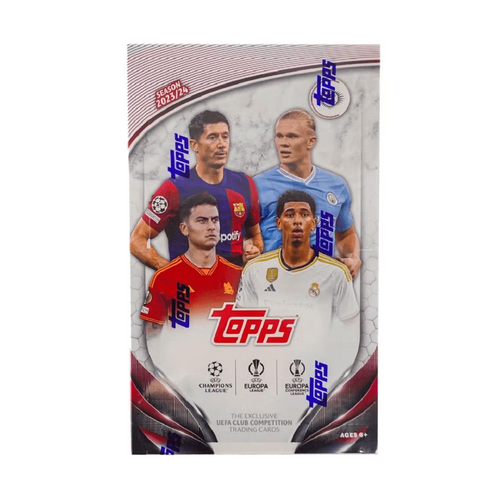 Topps 2023-24 UEFA Champions League Trading Chrome Sports Soccer Hobby Box (24 packs, 8 cards ...
