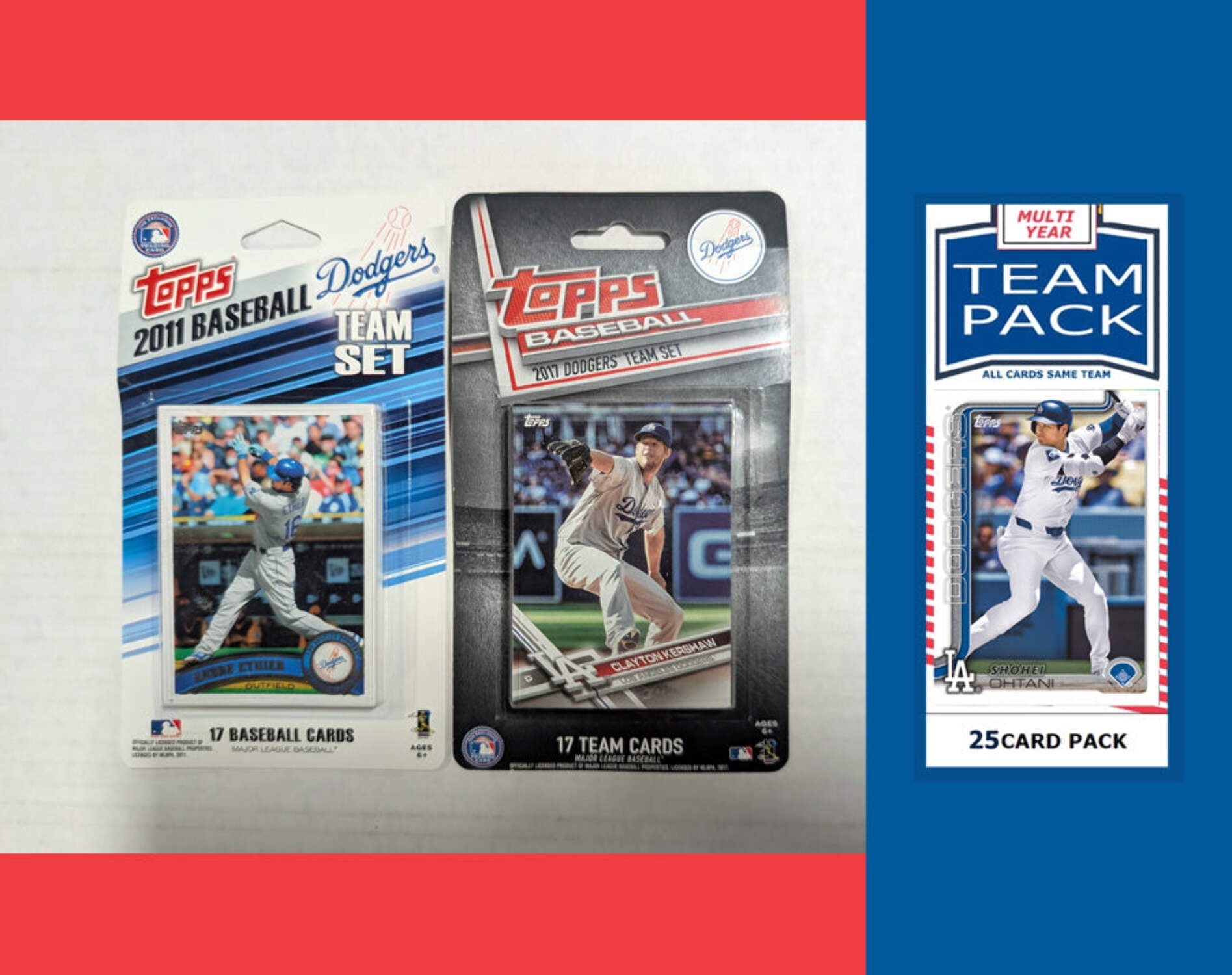 Topps LA Dodgers Team Sets 2017 2011 + Multiyear Pack 2025 Shohei ...