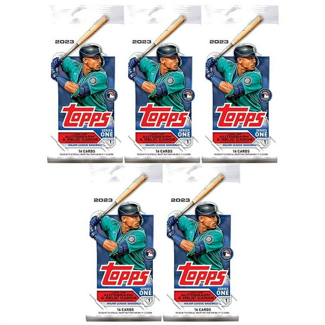 Topps 2023 MLB Trading Cards - Series One (5 Pack Lot) - Walmart.com