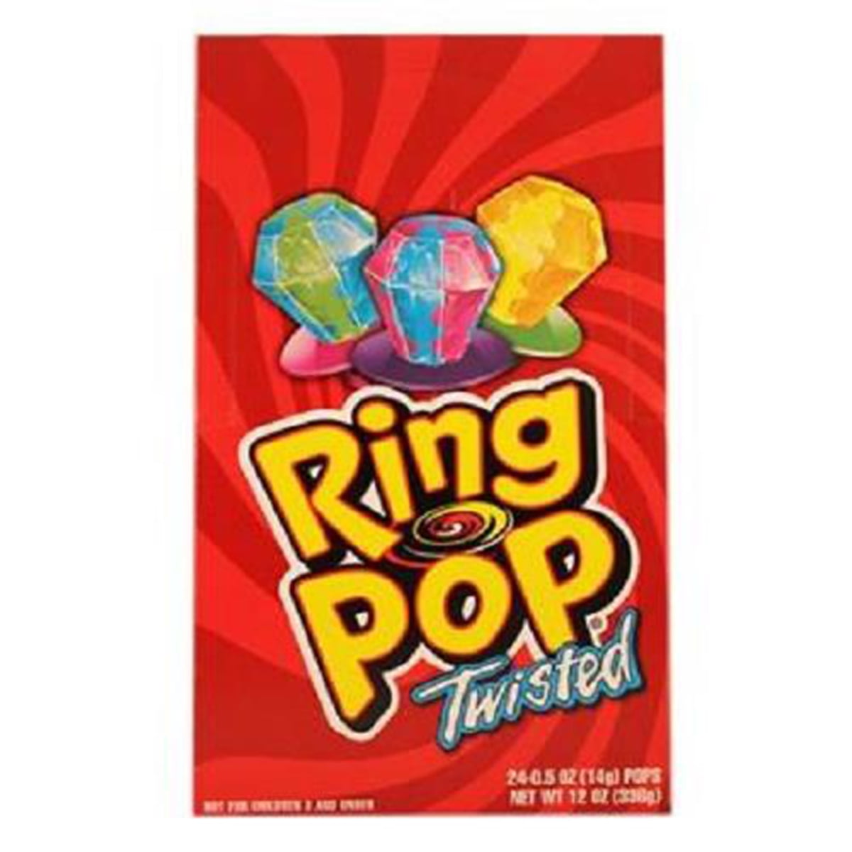 Topps, Ring Pop Twisted, Count 24 (0.5 oz) - Sugar Candy / Grab ...