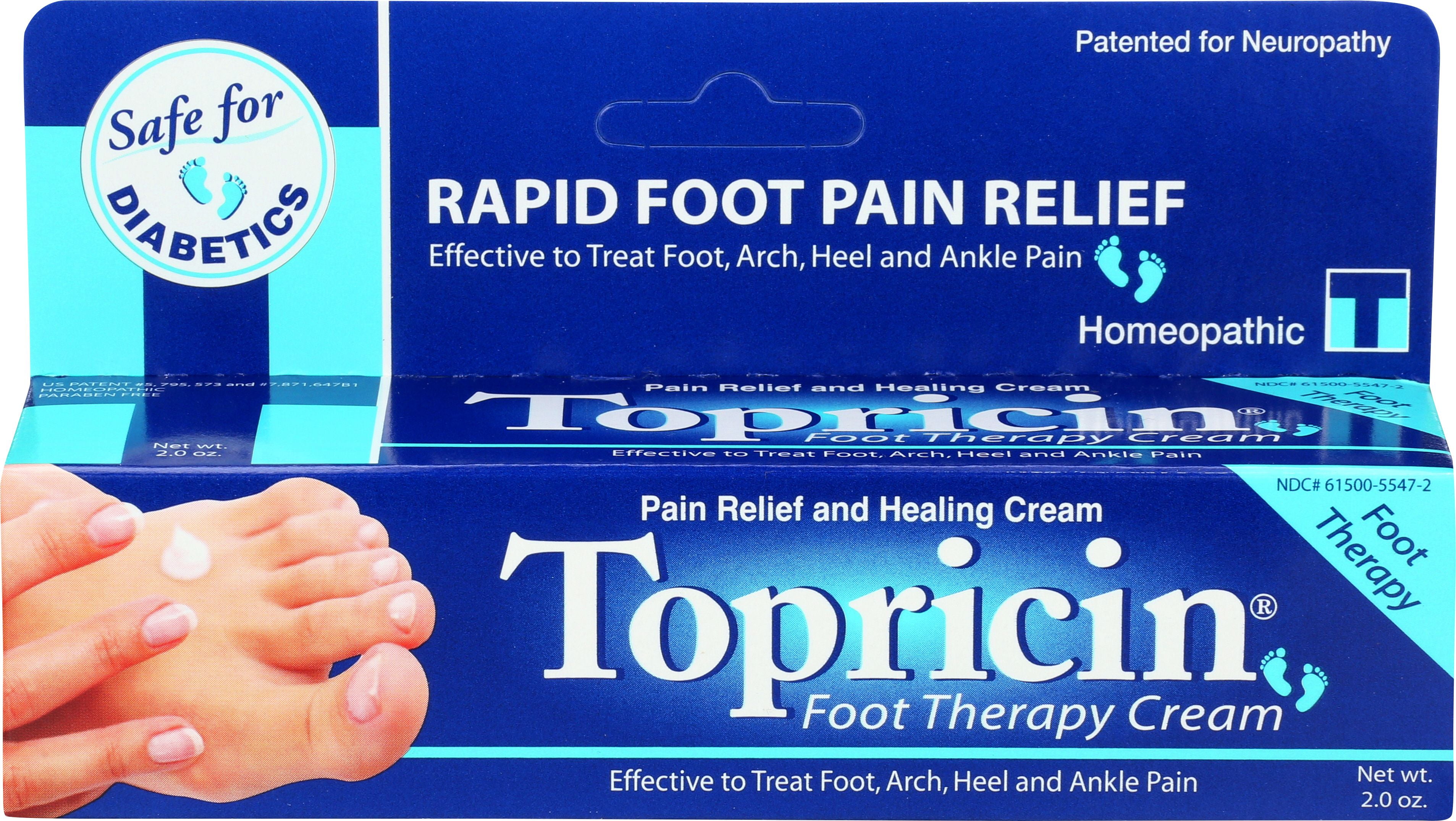 Topricin Foot Pain Relief Cream 2oz - Neuropathy Relieving, Sore Feet ...