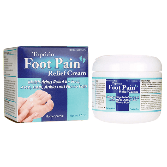 Topricin Diabetic Neuropathy Foot Pain Relief Cream, Ache Reliever, 4oz ...