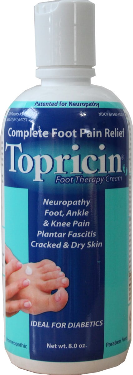 Topricin Foot Pain Relief Cream 8 oz, Neurology Diabetic Diabetes Nerve ...