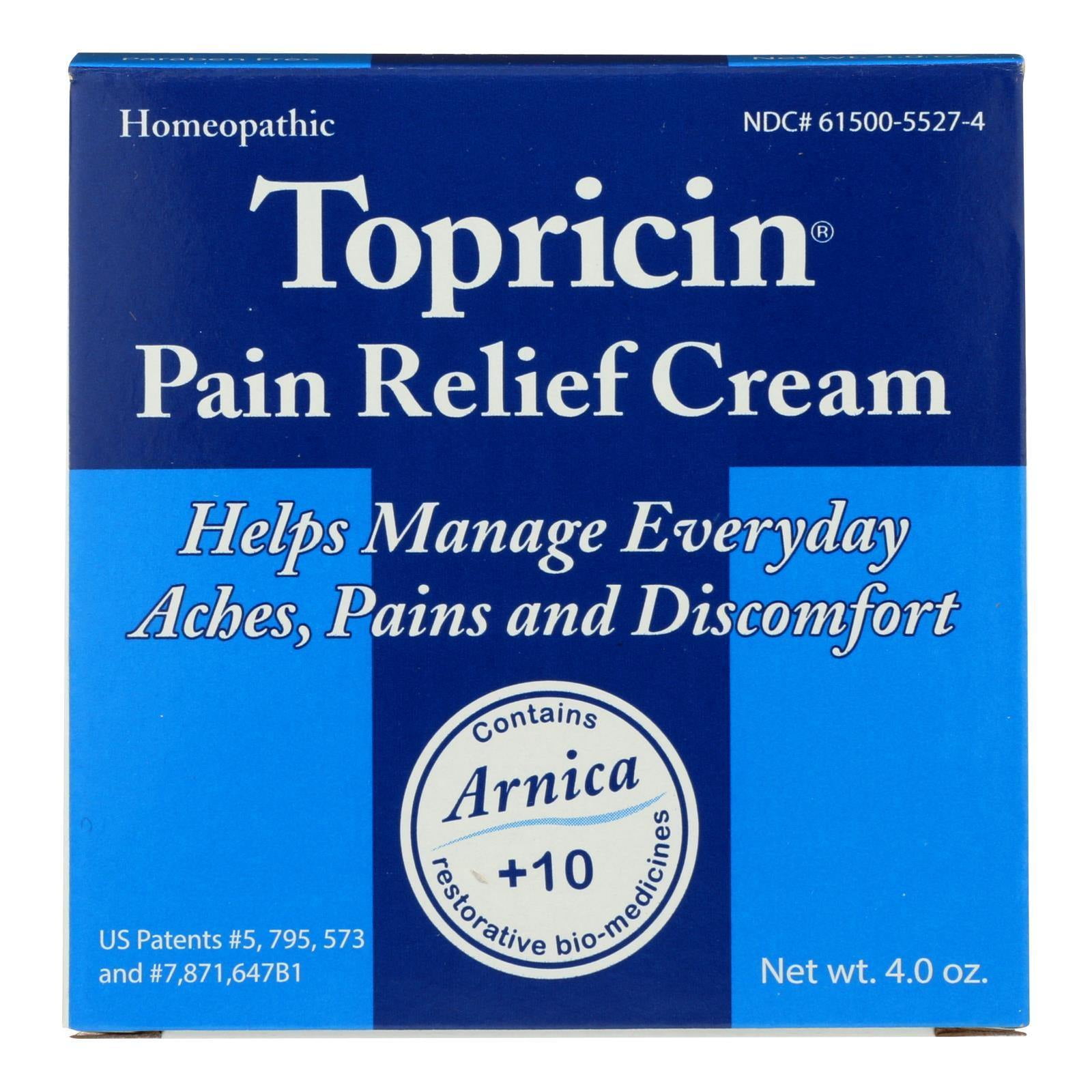 Topricin Pain Relief Cream Jar - 4 oz for Adults - Walmart.com