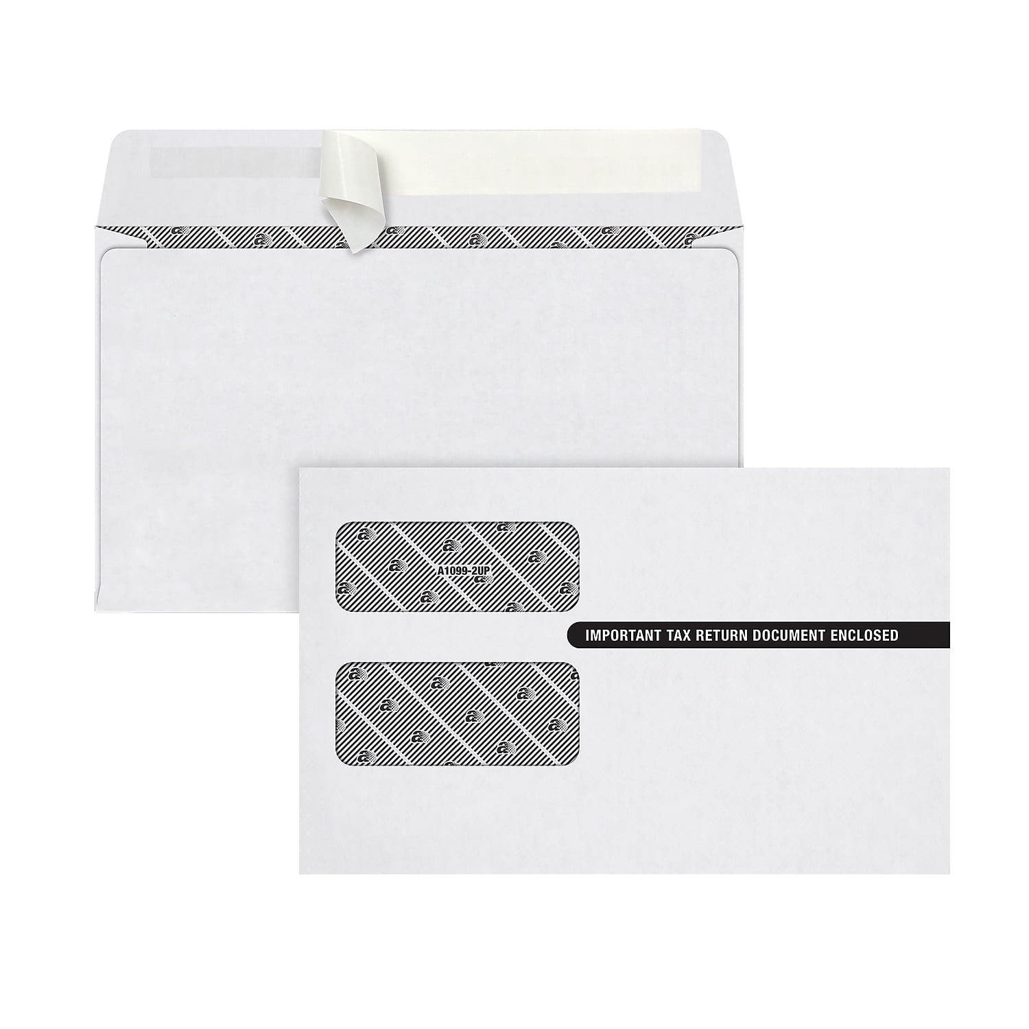 Tops 1099 Self-Seal Security Tinted Double Window Envelope White 100 ...