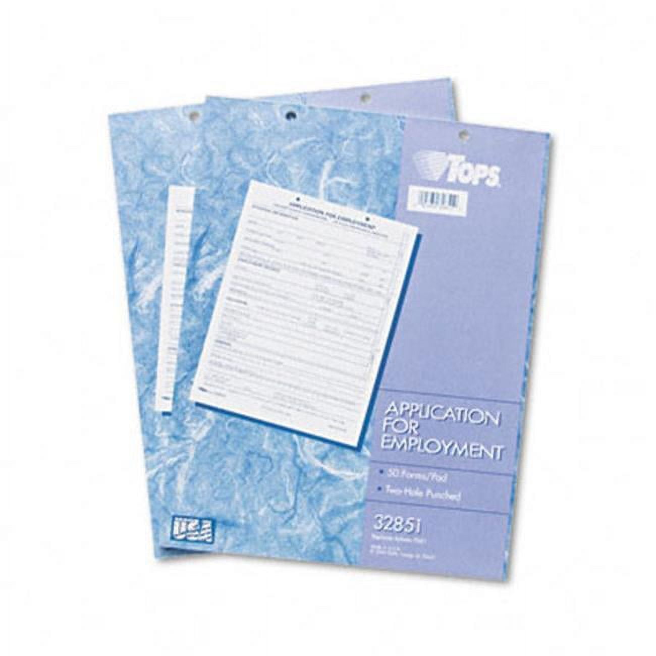 Tops Application for Employment 8-1/2 x 11 Two 50-Form Pads Pack ...