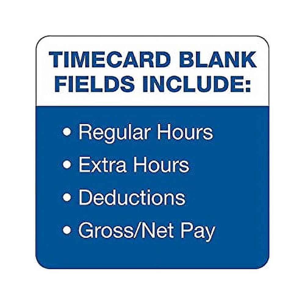 Tops Bi-Weekly Time Card - Numbered Days, 3-1/2 inch x 9 inch 500ct TOP ...