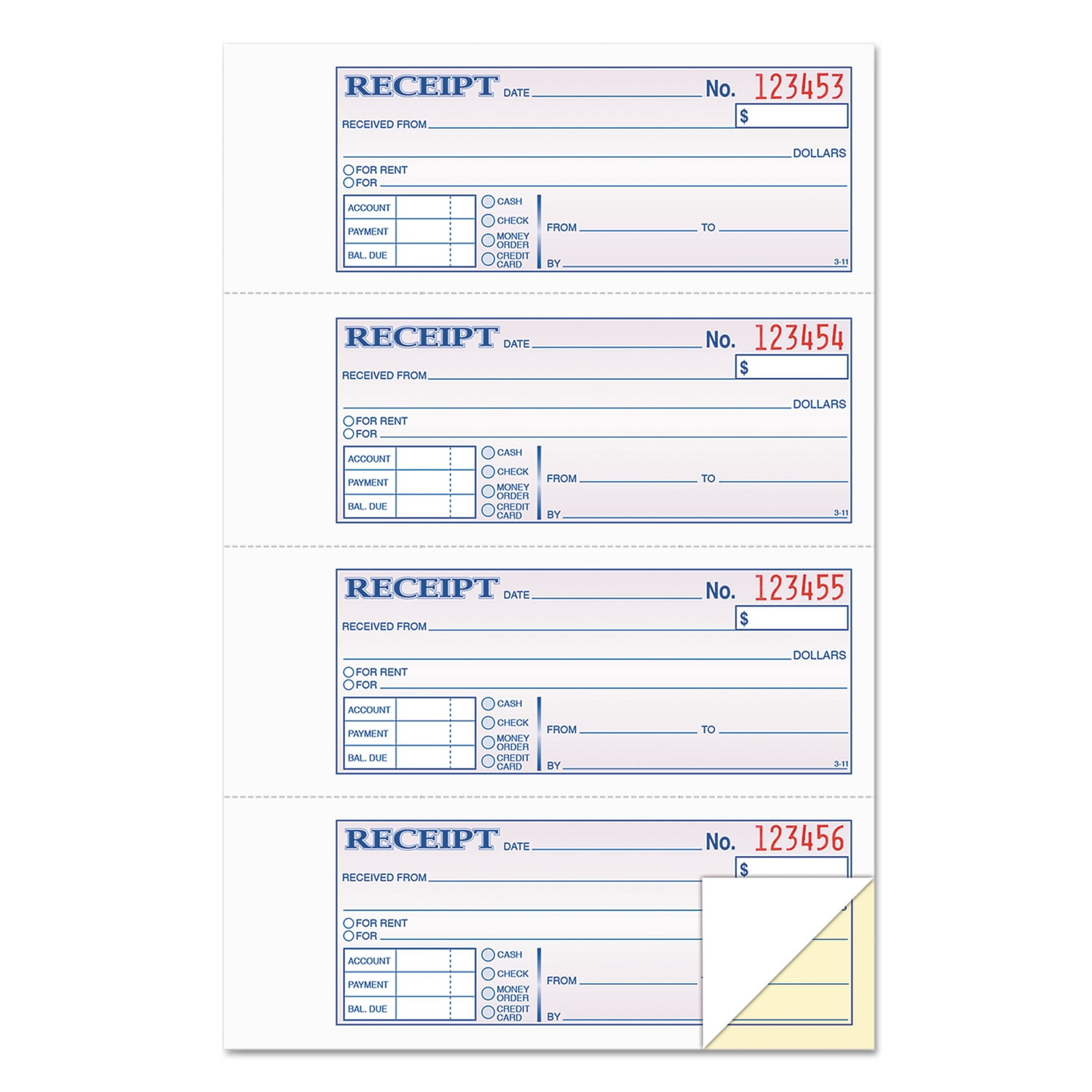 Tops Business Forms Money and Rent Receipt Books, 2-3/4 x 7 1/8, Two ...