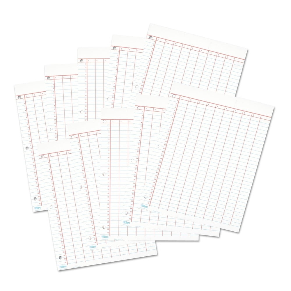 Tops Data Pad w/Numbered Column Headings 11" x 8 1/2" White 50 Sheets ...