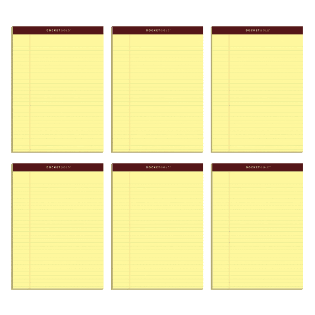 "TOPS Docket Gold Office Supplies, Premium Lined Writing Pads, 8.5"" x ...