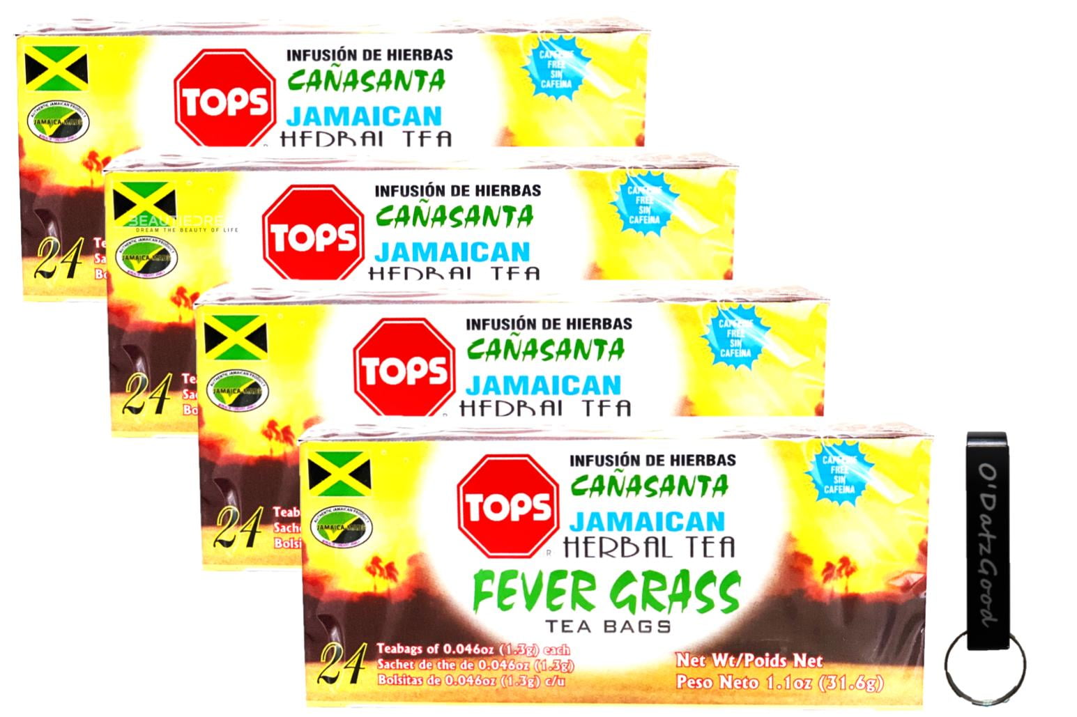 Tops Fever Lemon Grass 24 Tea Bags (31.6g) Pack of 4 Packaged w ...