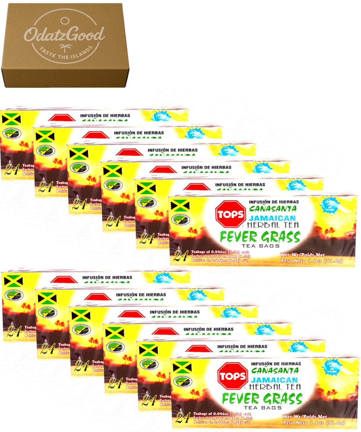 Tops Fever Lemon Grass 24Tea Bags (31.6g) 12-Pack – Product of Jamaica ...