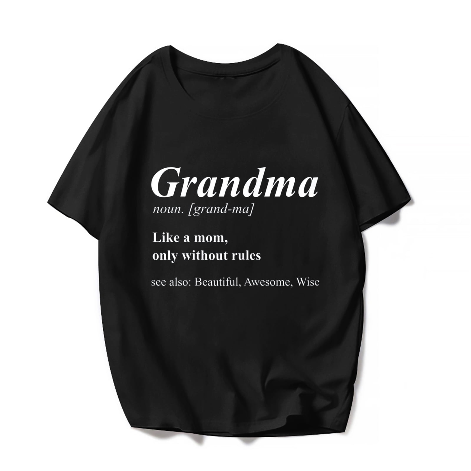 Tops For Women Grandma Noun Grand-Ma Cute T-Shirt Grandma Life Nana ...
