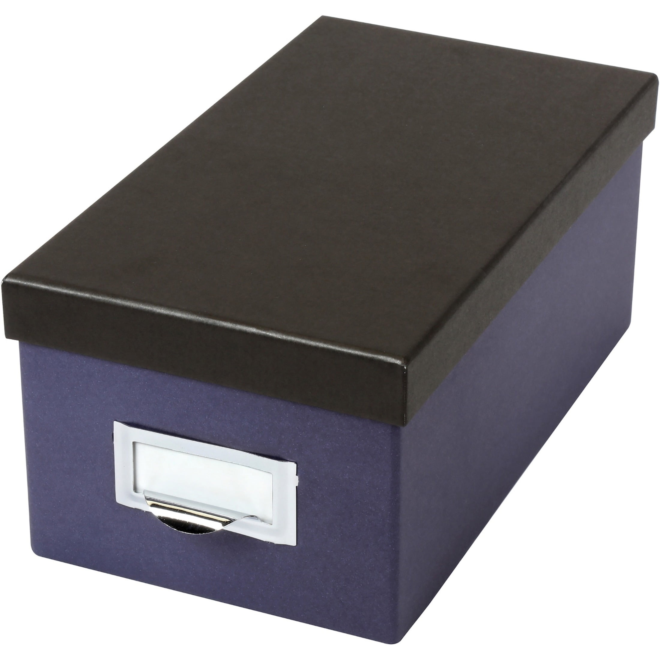 Oxford Index Card Holder with Lid, Black Pressboard Storage Box, Holds ...