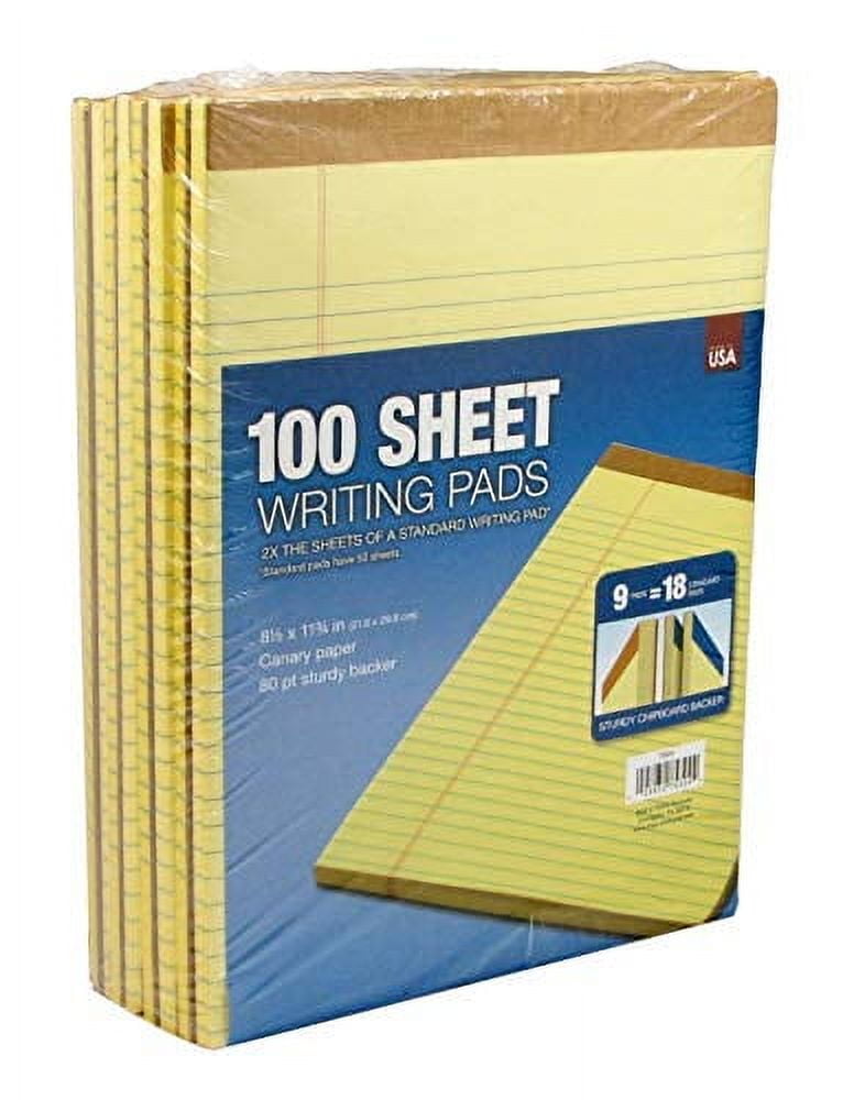Tops Writing Paper, Canary Yellow Legal Size 100-Sheet Notepads, Letter ...