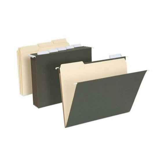 Tops PFX99200EE 0.75 in. Standard Green Hanging File Folders, Manila ...