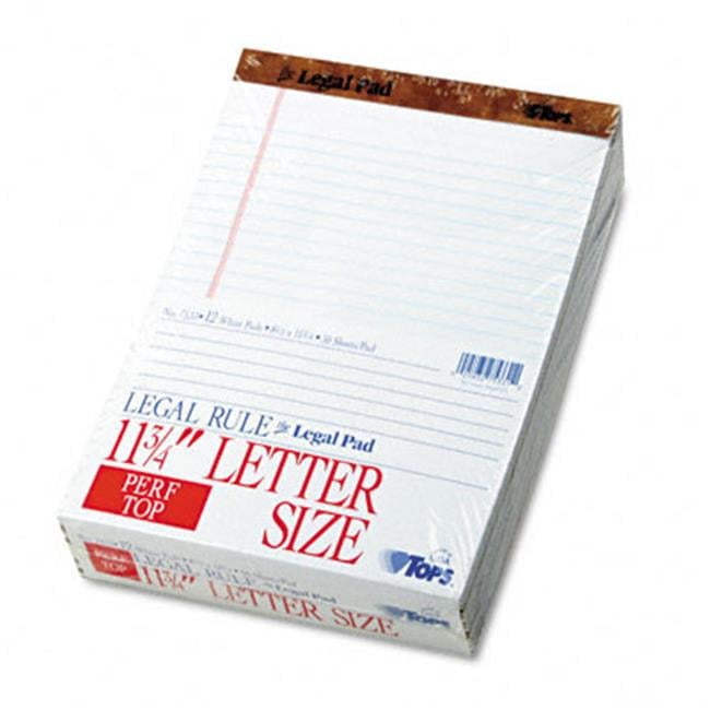 Tops Perforated Pads Legal Rule Ltr White 12 50-Sheet Pads per Pack ...