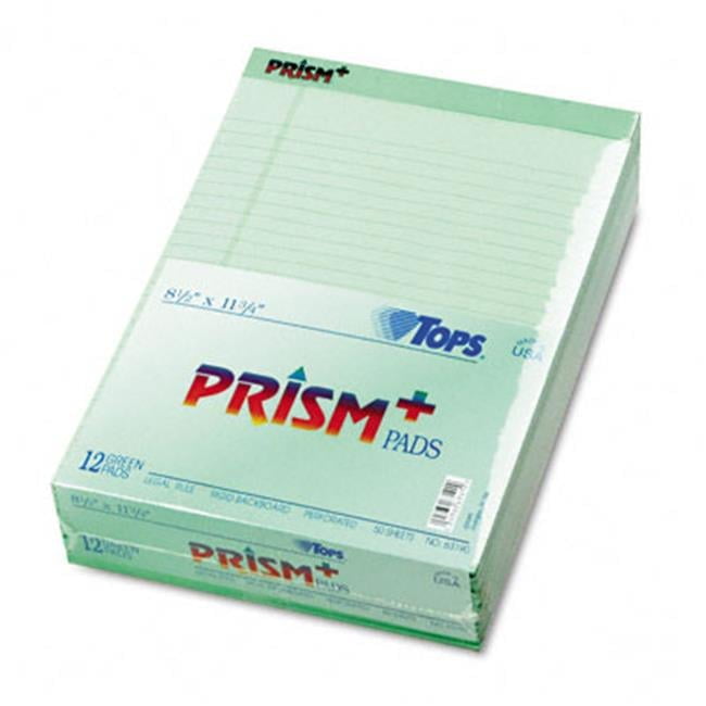 Tops Prism Plus Colored Writing Pads Legal Rule Ltr GN 50-Sheet Pads 12 ...