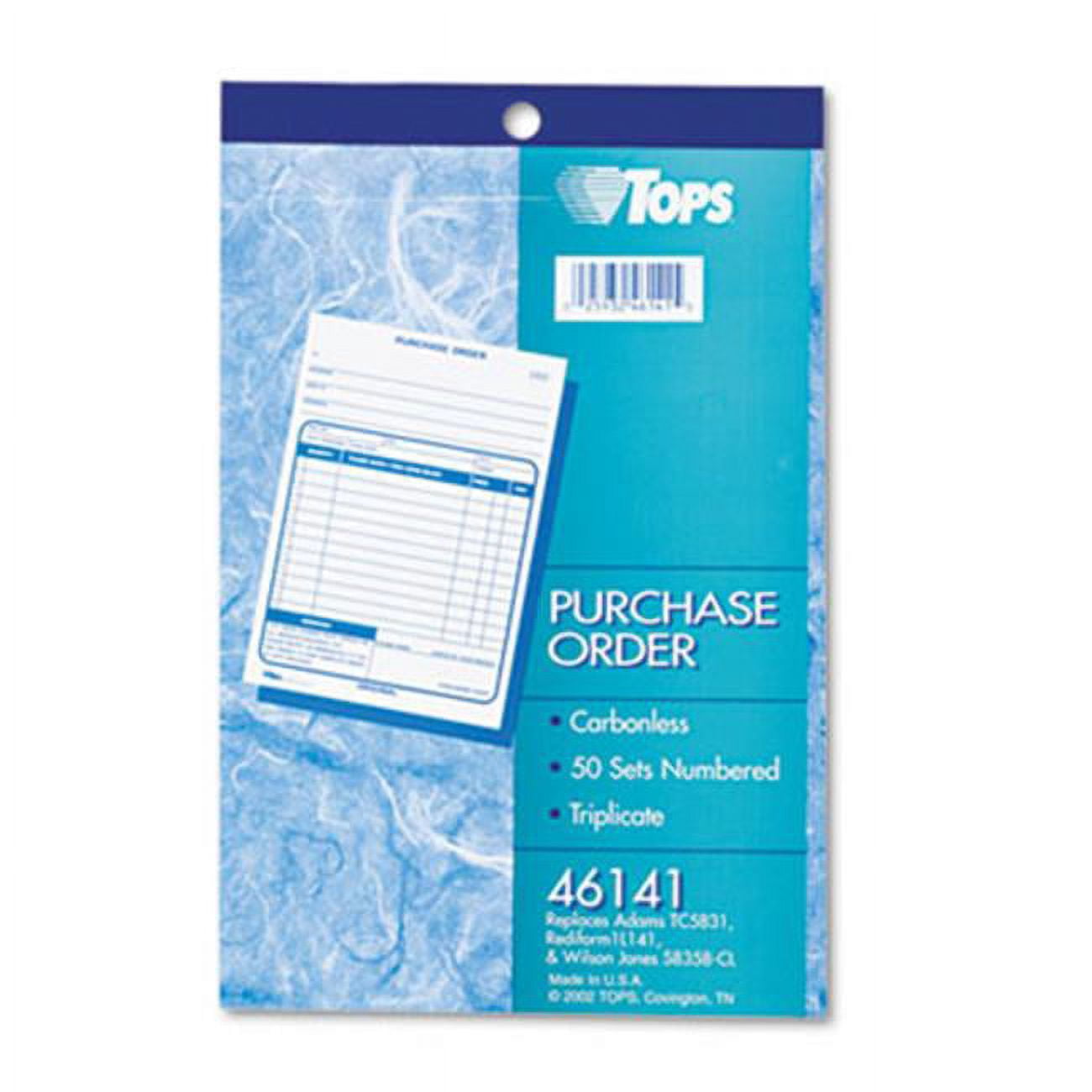 Tops Purchase Order 5-1/2 x 7-7/8 Carbonless Triplicate 50 Sets/Book ...