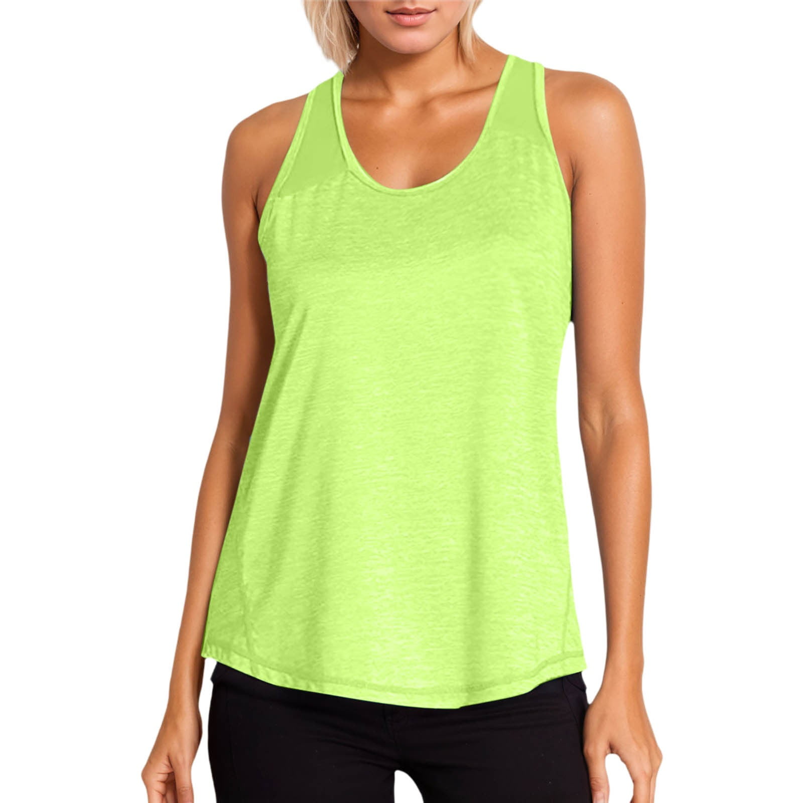 Tops Racerback Yoga Shirts Tank Mesh Workout Clothes Women's Blouse ...