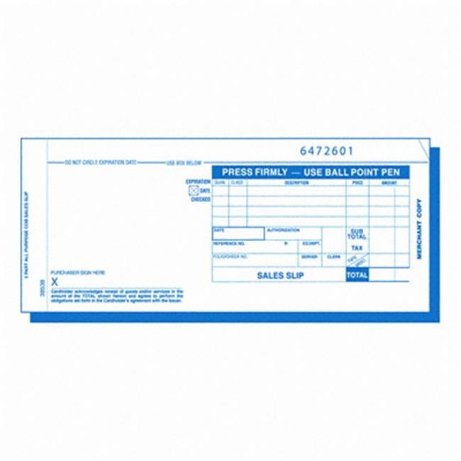 Tops Sales Slip 7-7/8 x 3-1/4 Carbonless Triplicate 100 Loose Form Sets ...